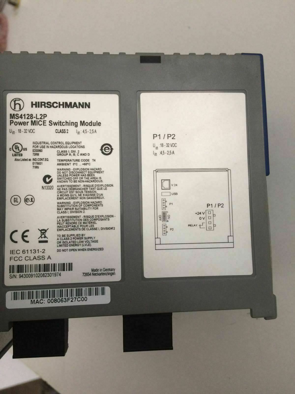 HIRSCHMANN MS4128 Power MICE Switching Module MS4128-L2P – Boyut ...